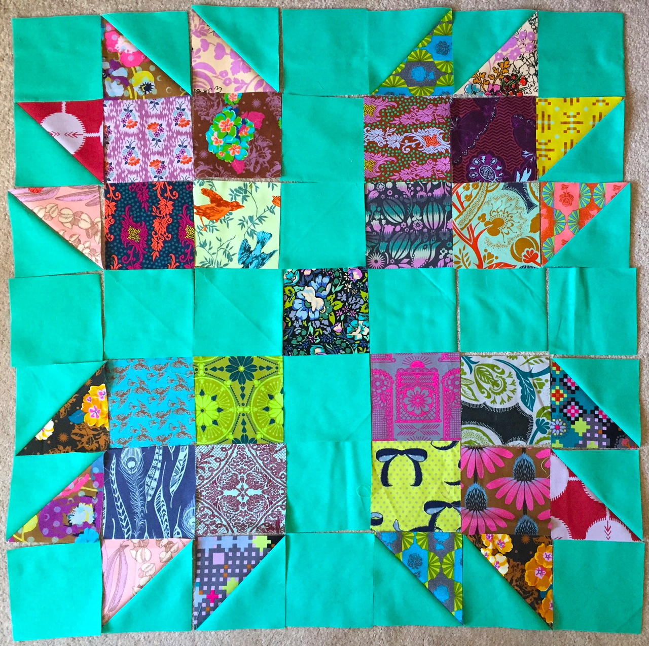 pieces for a scrappy bear paw block – Terri's Notebook